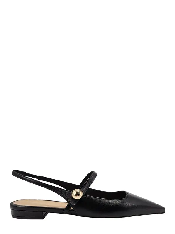 MADISON MAISON Binta Leather Slingback Flats - Black