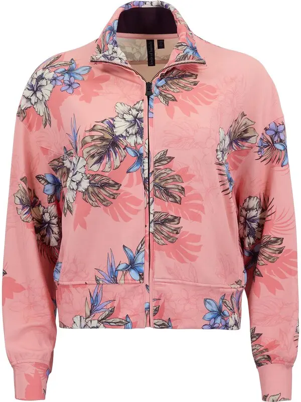LORDS OF HARLECH Floral Cropped Zip Jacket - Pink