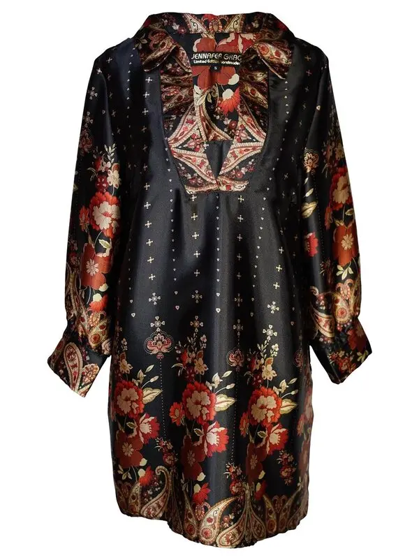JENNAFER GRACE Floral Mini Dress - Black