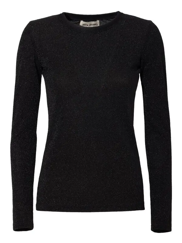 JULIA ALLERT Fitted Long Sleeve Lurex Top - Black