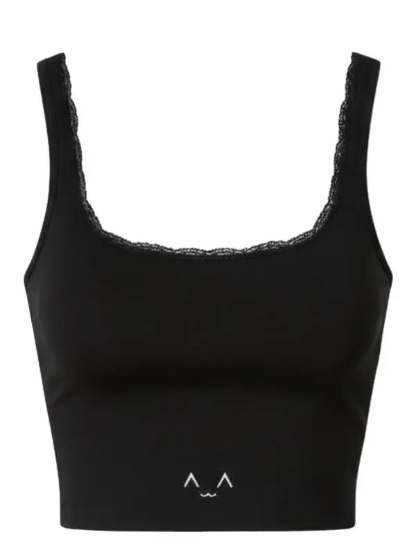 ALTRA VOLTA Lace Cropped Tank Top - Black