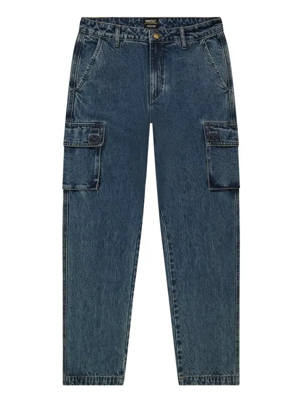 WESC Denim Cargo Trousers - Blue