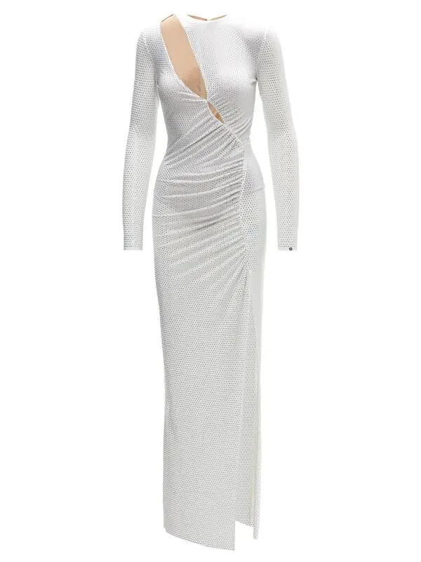NISSA Crystal-embellished Maxi Dress - White