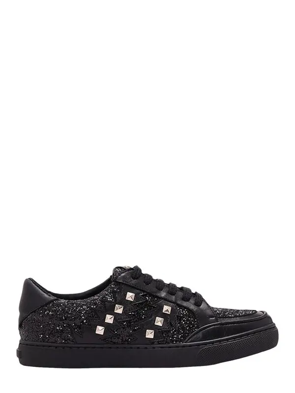 CLARA BARCELO Studded Glitter Sneakers - Black