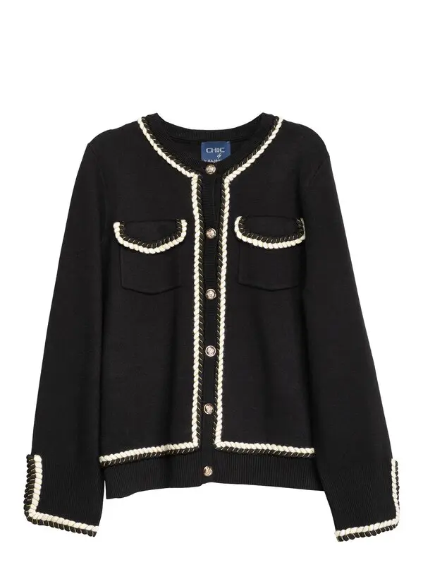 TANTRA SPAIN SL Knitted Jacket With Pockets - Black