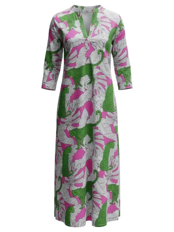 MARY MARSHMALLOW Classic Kurta Jungle Leopard Print Dress - Pink