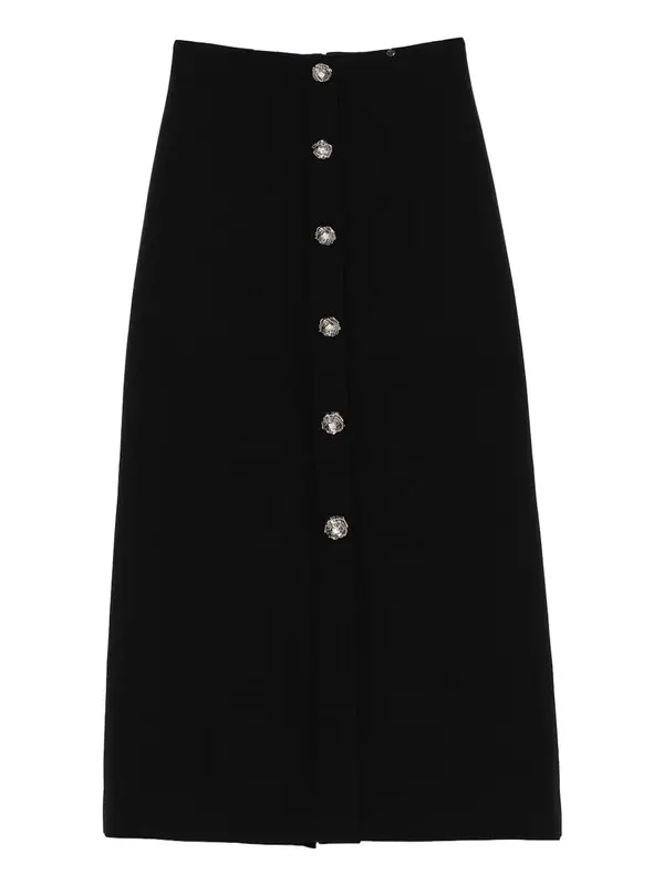NISSA High-waisted Midi Skirt - Black