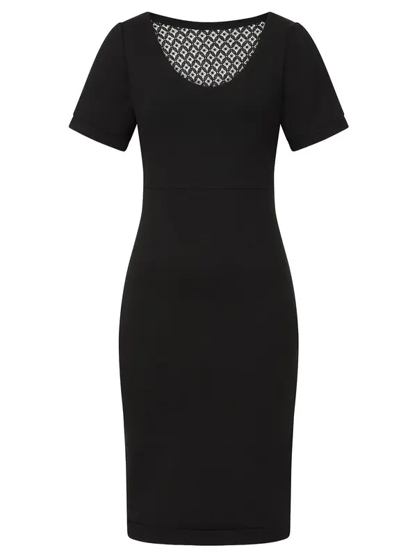 SOPHIE CAMERON DAVIES Lace Back Jersey Midi Dress - Black