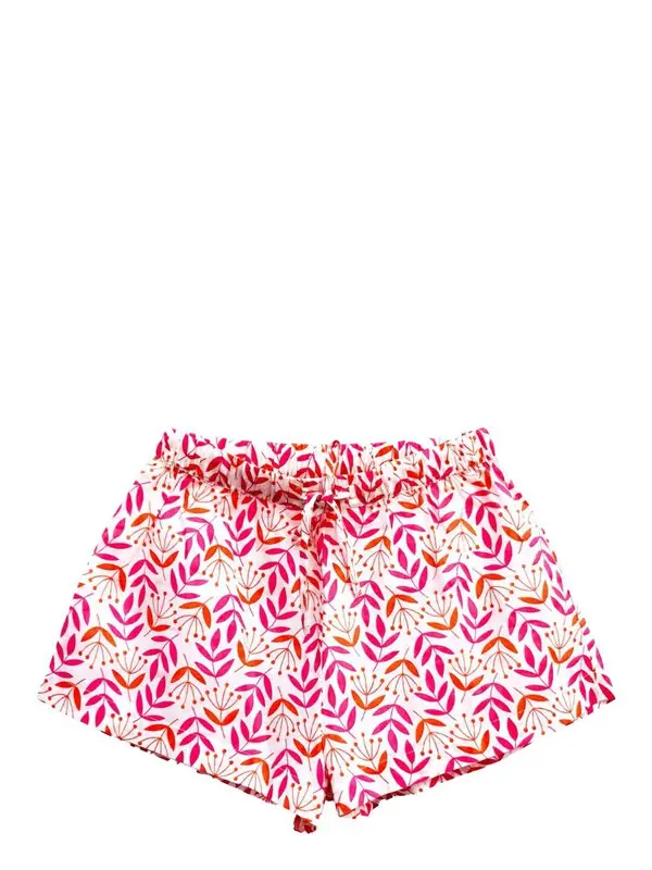 LIME TREE DESIGN Leaf & Bud Sleep Shorts - Pink/orange