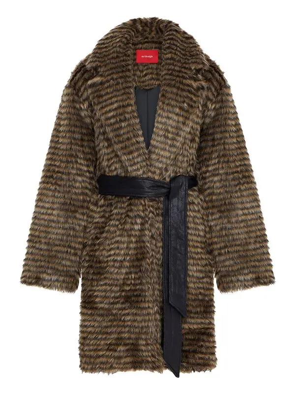 NO'DESIGN Nome Long Belted Coat - Brown