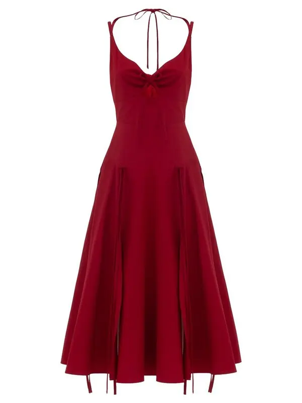GEORGETTE Scarlet Midi Dress - Red