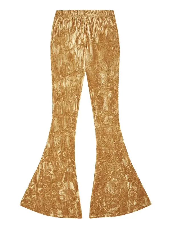 LITTLE LIES Crushed Velvet Flare Short - Yellow