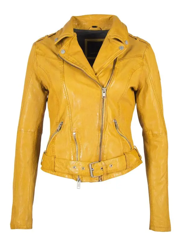 Mauritius Leather Rf Biker Jacket - Yellow