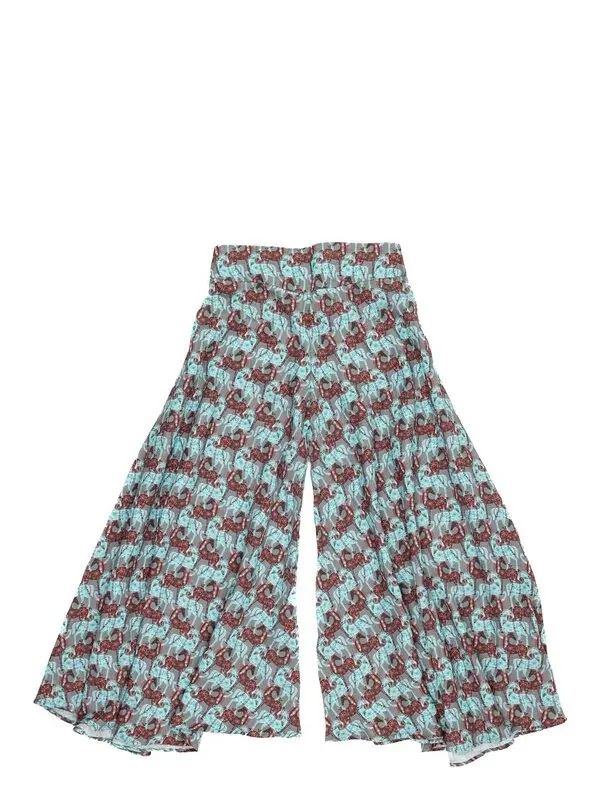 FORZA CAVALLO Printed Palazzo Pants - Brown