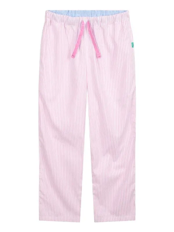 LOUNGERS Organic Brushed Cotton Loungewear Trousers - Pink/white
