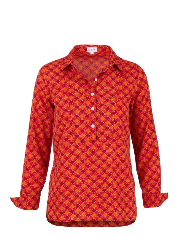 AT LAST... Soho Scallop Shirt - Orange