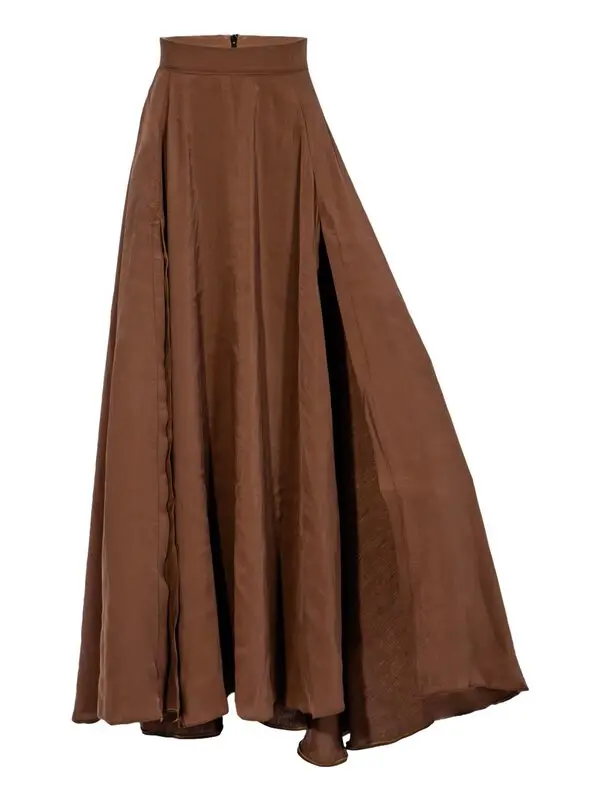 CEVA CU DICHIS High Waist Long Skirt - Brown