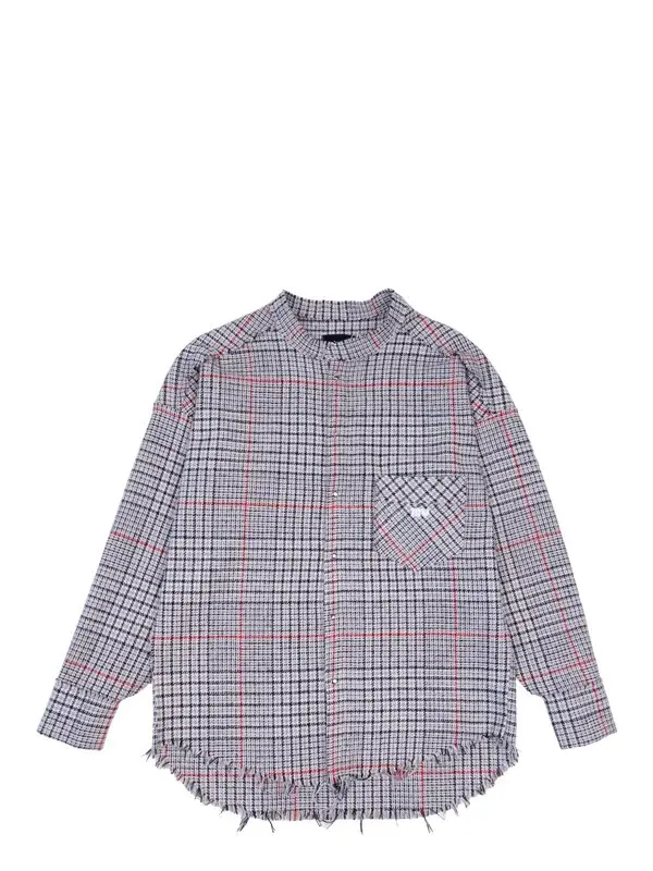 MYSIMPLICATED Grey / Red Oversized Checkered Long Sleeve Shirt Shirt Complex Minds - Grey/red