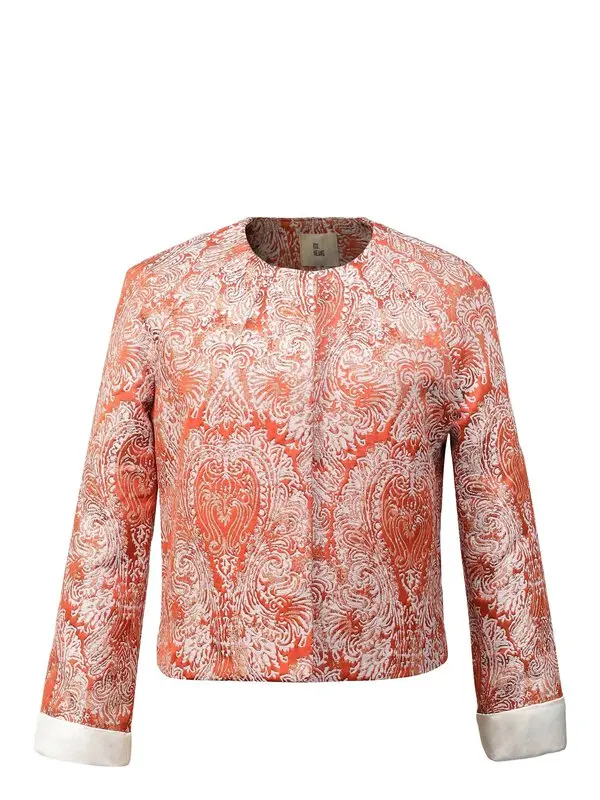 SMART AND JOY Brocade Short Jacket - Orange