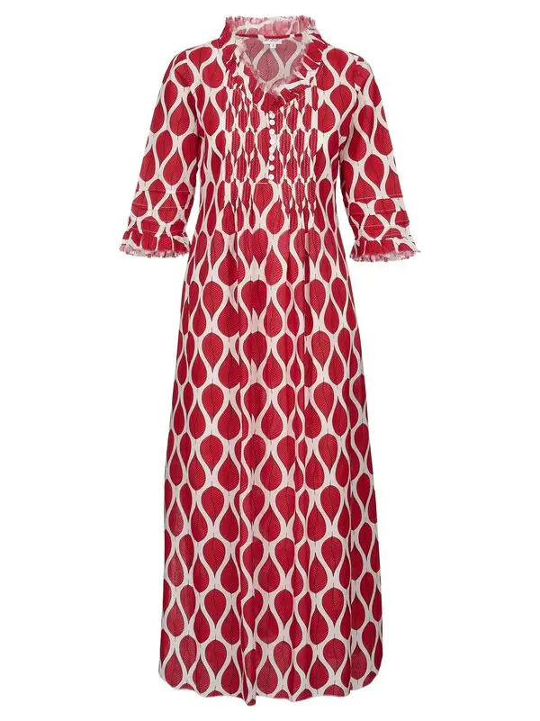 AT LAST... Cotton Annabel Maxi Dress - Red/white