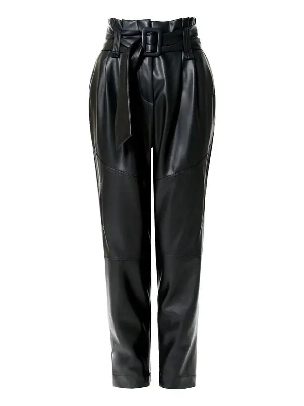 AGGI BY HALEWSKI Carrie Cynical Vegan Leather Pants - Black
