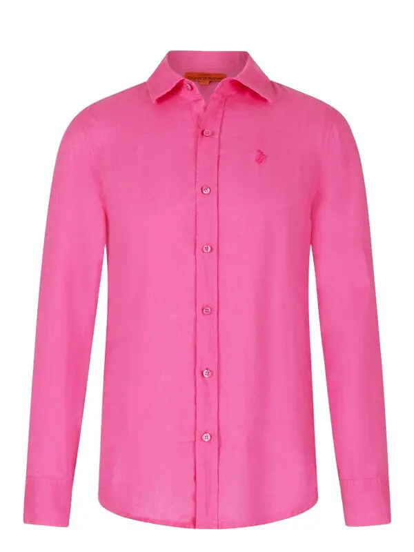 MAISON TANGERINE Flamingo Bright Linen Shirt For - Pink