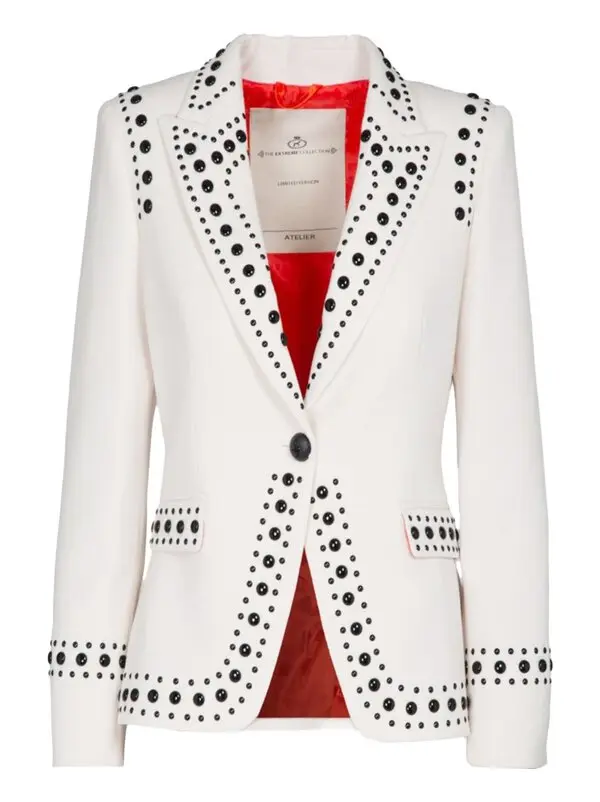 THE EXTREME COLLECTION Fitted Blazer With Stud Detail - White