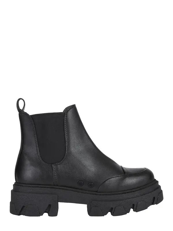 URBNKICKS Vegan Cap Toe Ankle Boots - Black