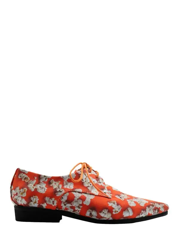 ABSURDE Pointed Toe Lace-up Shoes - Orange