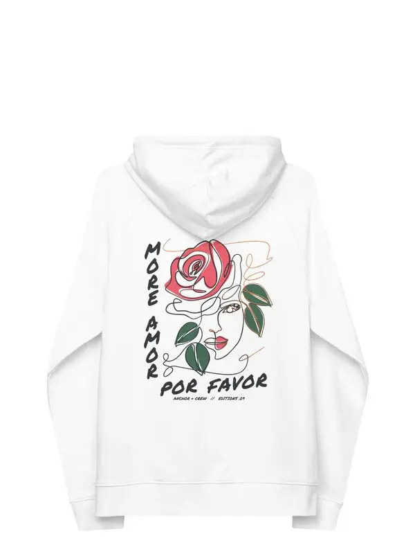 ANCHOR & CREW More Amor Por Favor Editions Organic Cotton Hoodie - White