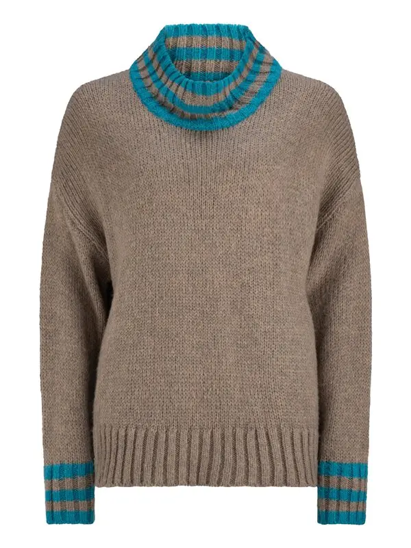 DREF Turtleneck Relaxed Fit Sweater - Brown