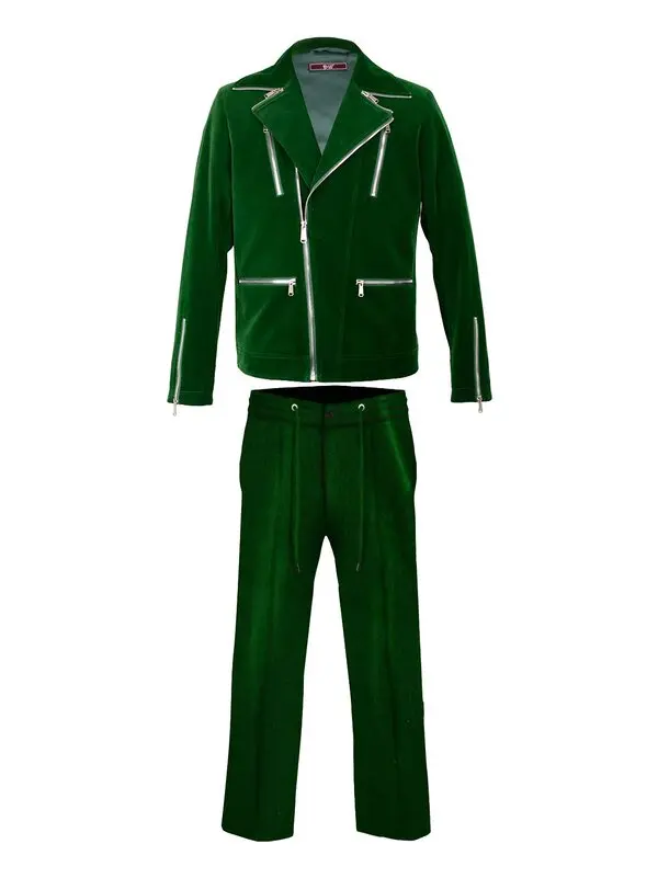 DAVID WEJ Washington Corduroy Biker Set - Green