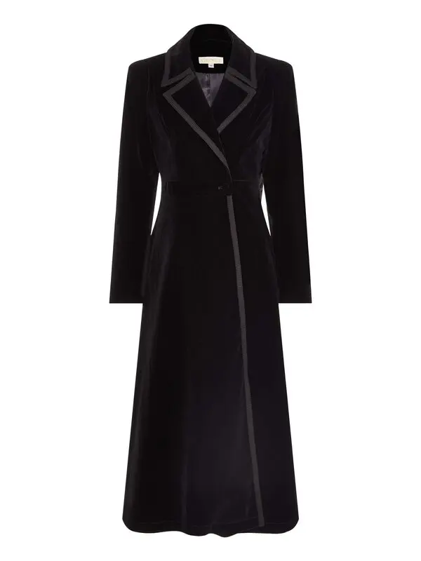 GUINEA Velvet Dress Coat - Black