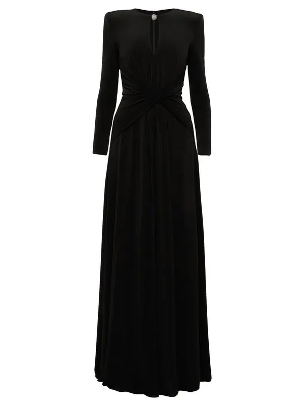 NISSA Crystal-detail Maxi Dress - Black