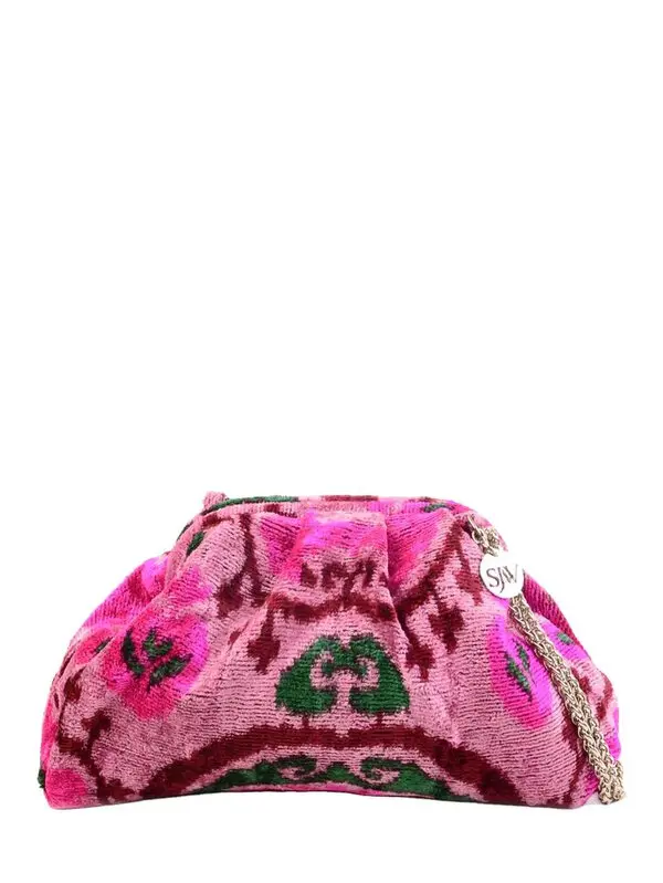 SJW BAGS LONDON Victoria Ikat Pouch - Pink/green