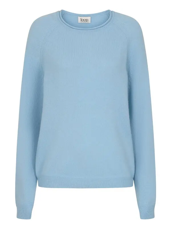 LOOP CASHMERE Featherweight Cashmere Sweater - Blue
