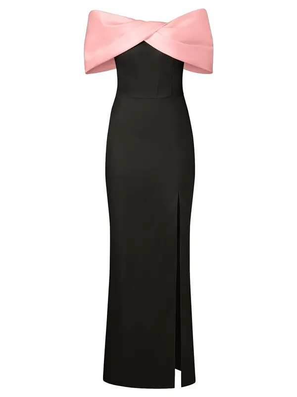 TIA DORRAINE Love In Bloom Maxi Dress - Black/pink