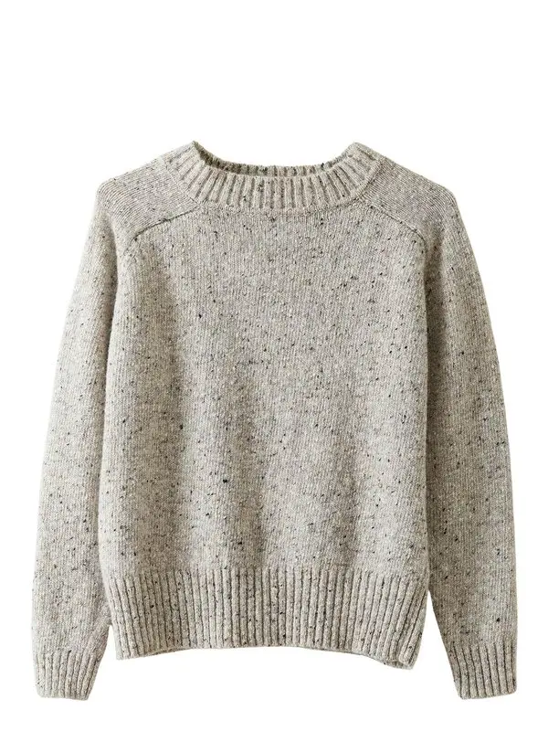 OUBAS Donegal Merino Wool Pullover Sweater - Grey/silver
