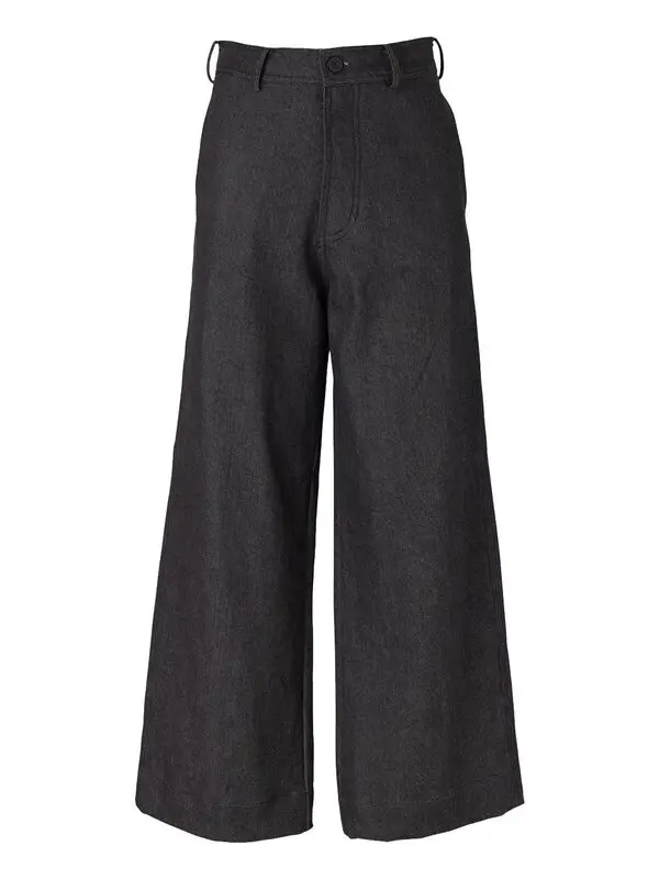 JORDAN Washed Denim Culottes - Black