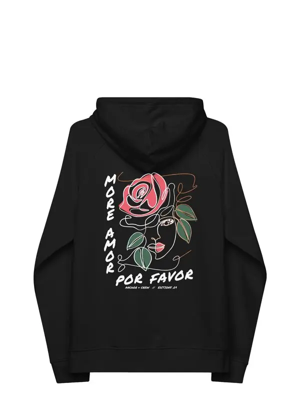 ANCHOR & CREW More Amor Por Favor Editions Organic Cotton Hoodie - Black