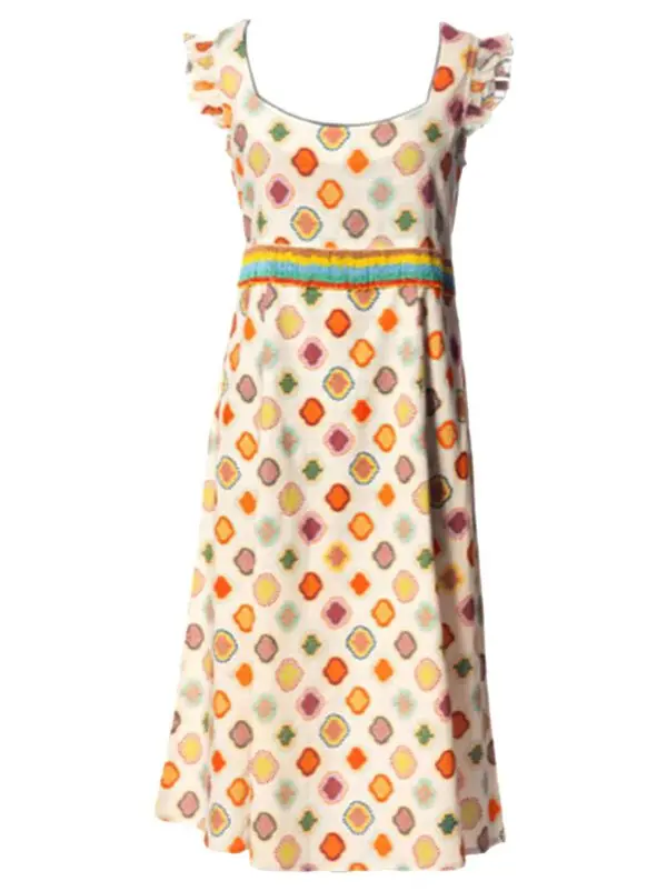 SR BY SONALI RAMAN Cerise Loz Print Dress - White