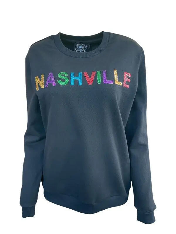 ANY OLD IRON Nashville Sequin Sweatshirt - Black