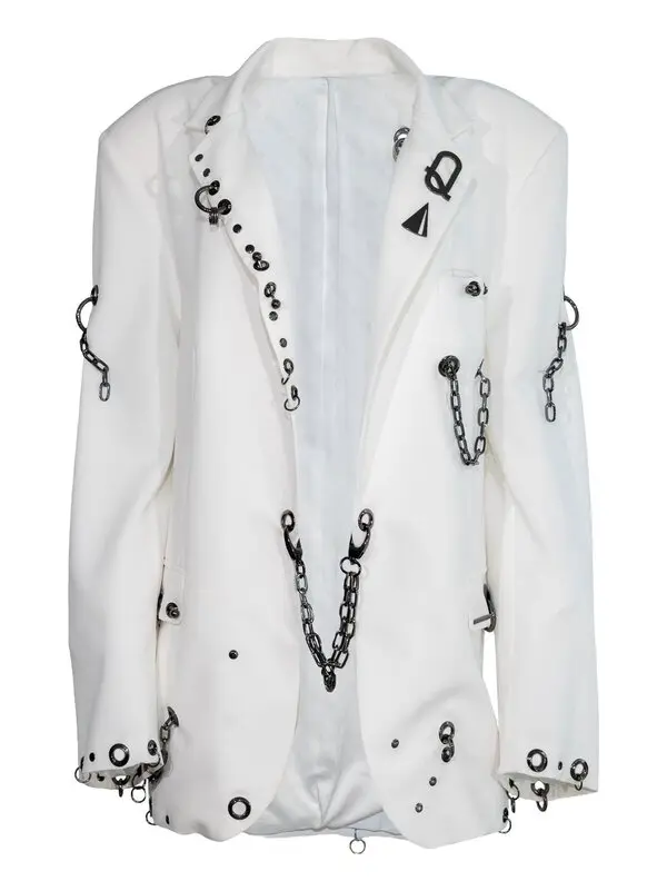 VAZAF Sculptural Tailored Blazer - White