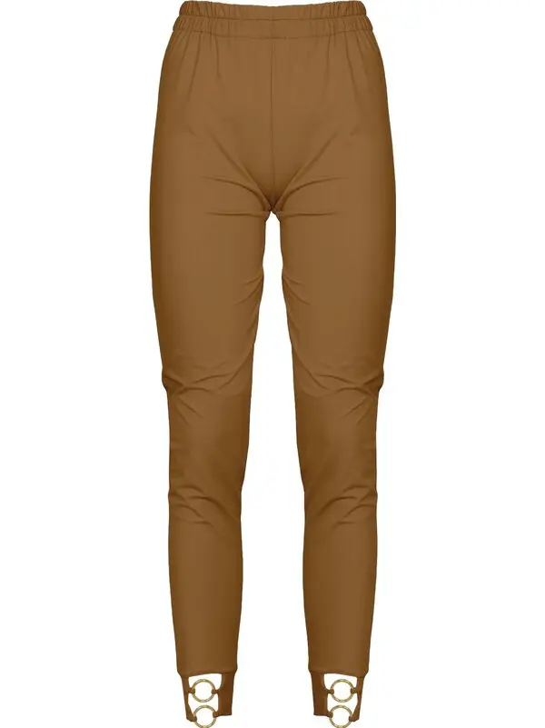 ANTONINIAS Sistine Track Pants With Golden Ring Details - Brown