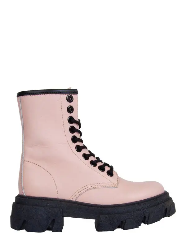 URBNKICKS Lace Up Combat Boots - Pink