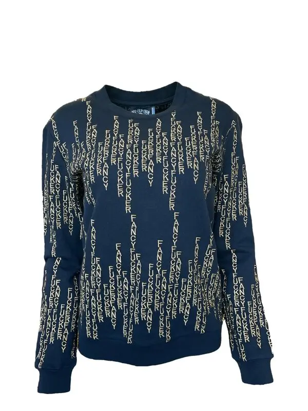 ANY OLD IRON Embroidered Sweatshirt - Gold/black
