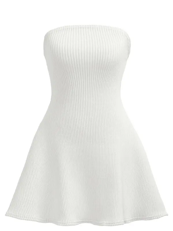 KARGEDE Knit Mini Dress - White