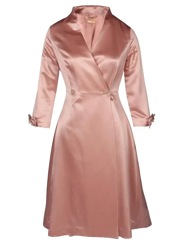 SANTINNI Astor Wool & Silk Dress Coat - Pink