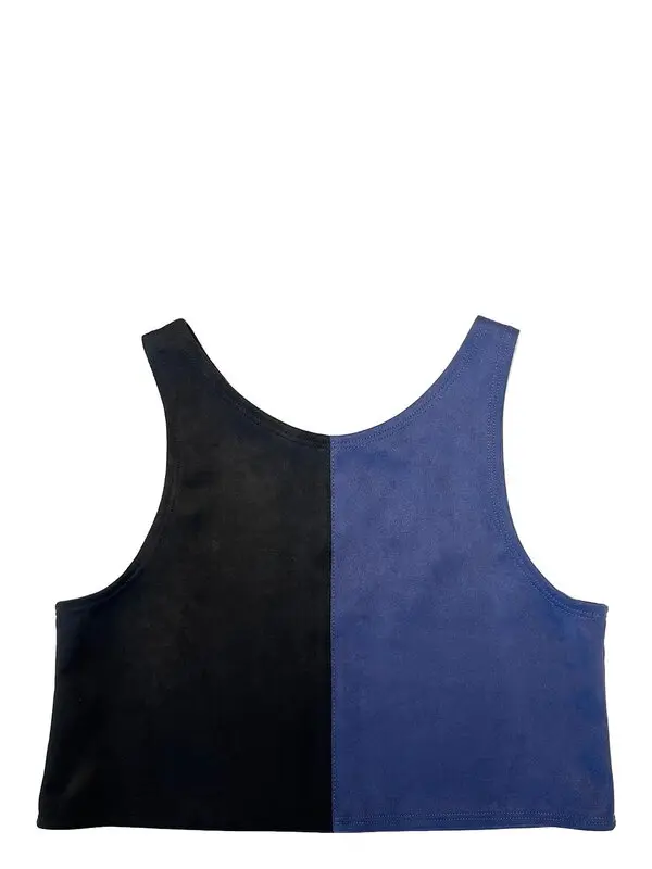 BY NOA RAWITZ Ultra Suede Color Block Sleeveless Top - Black/blue