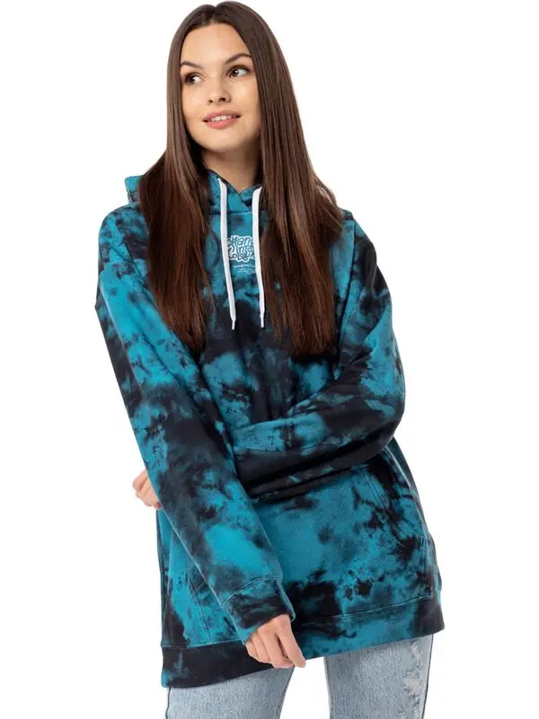 ALOHA FROM DEER Tie & Dye Oversized Hoodie - Blue/black